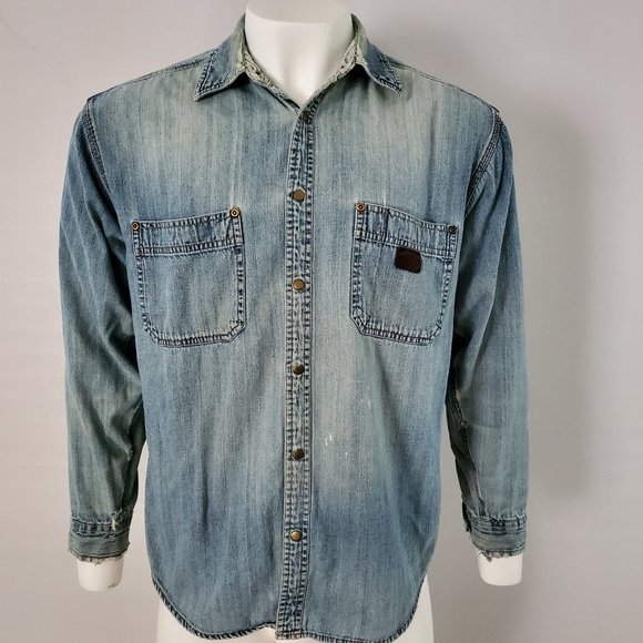 Bugle Boy | Shirts | Vintage Distressed Bugle Boy Button Down Size L ...